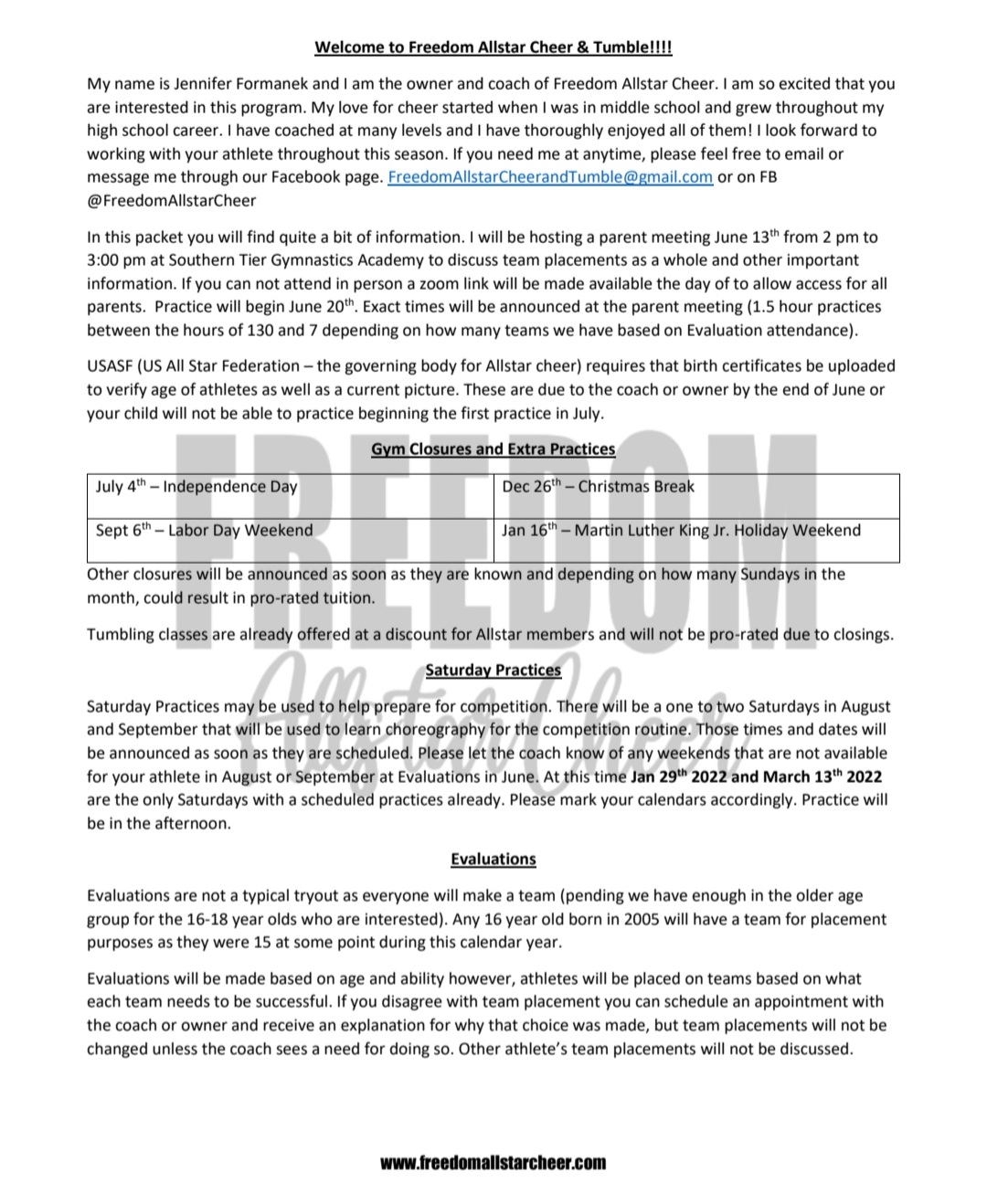 Freedom Allstar Cheer - Gallery